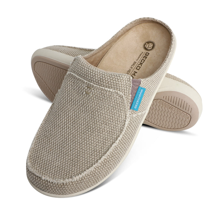 Women's Canvas Plantar Fasciitis Slippers with Arch Support Orthotics ...